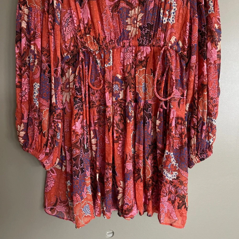 A.L.C. | Dresses | Alc Elise Dress Floral Silk Dress Crimson Red Pink ...
